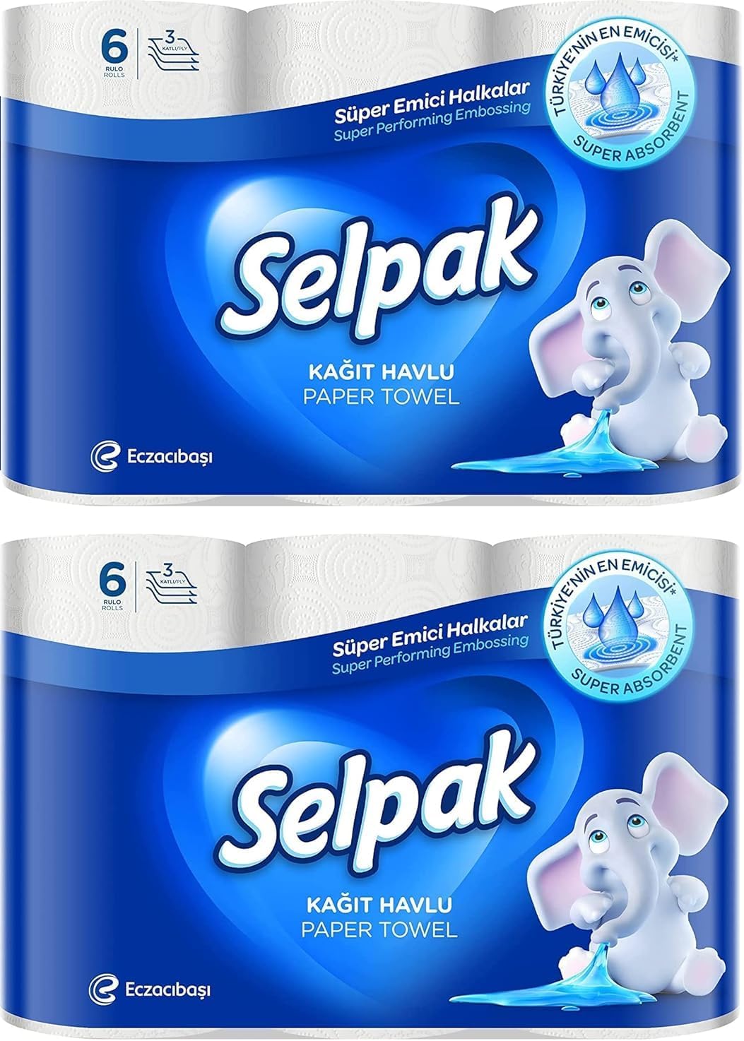 Selpak 3 Ply Kitchen Tissue Paper Roll - 6 Rolls (80 Pulls Per Roll ...