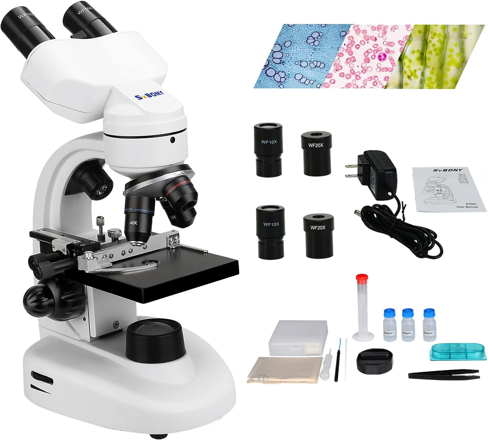 Amazon.com: VOTCT Biological Microscope Binocular Compound Manification ...