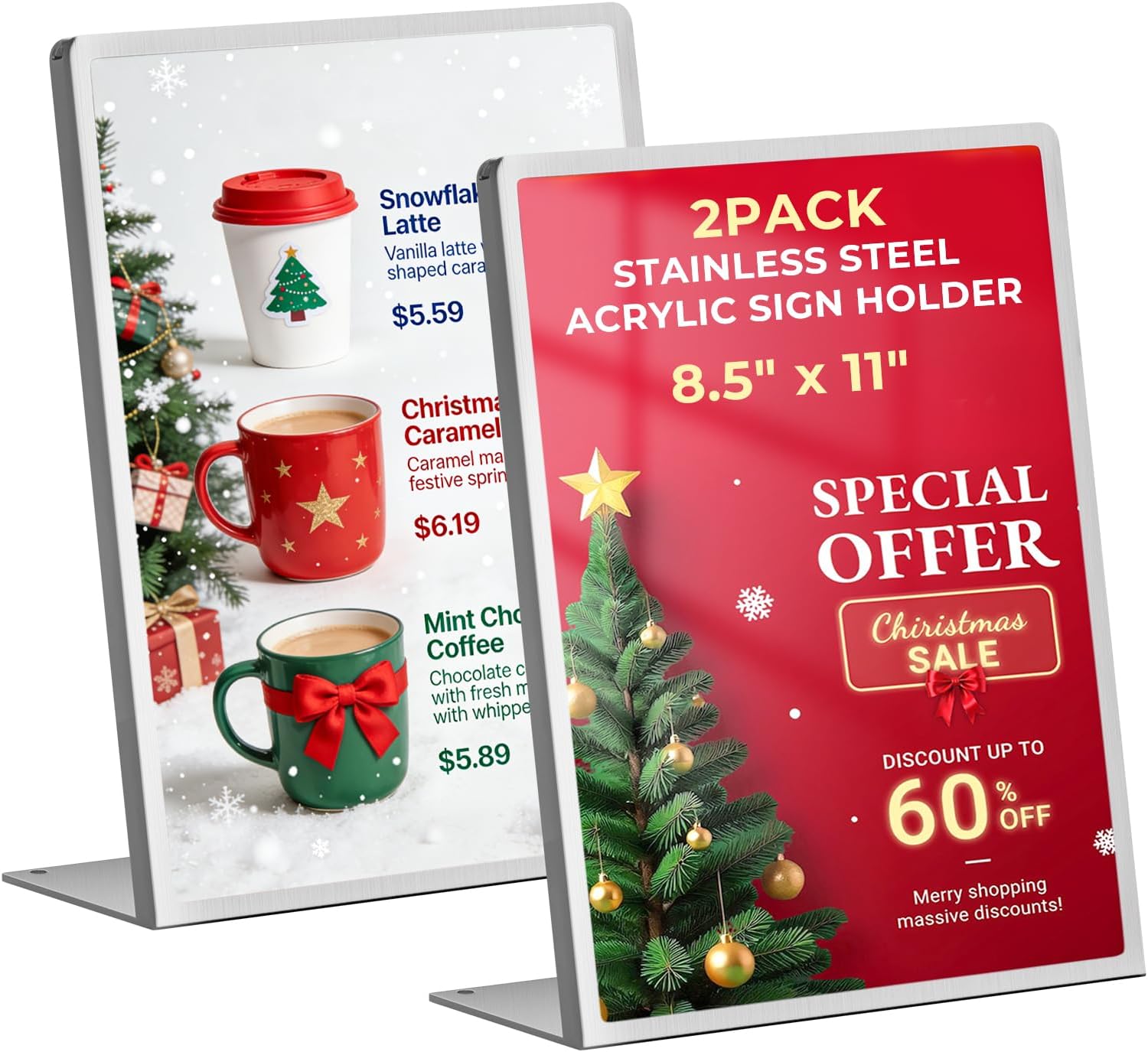 Amazon.com: PUEGA 2pack 8.5"x11" Metal Tabletop Sign Holder with ...