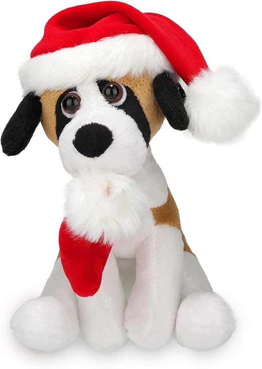 Amazon.com: Plushland Xmas Pawpal with Santa Hat Stuffed Animals Plush ...