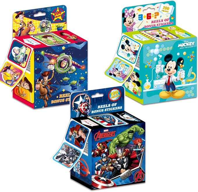 Amazon.com: 3 Pack Kids Sticker in 30 Designs,600 Pcs 1.5 Inch Self ...
