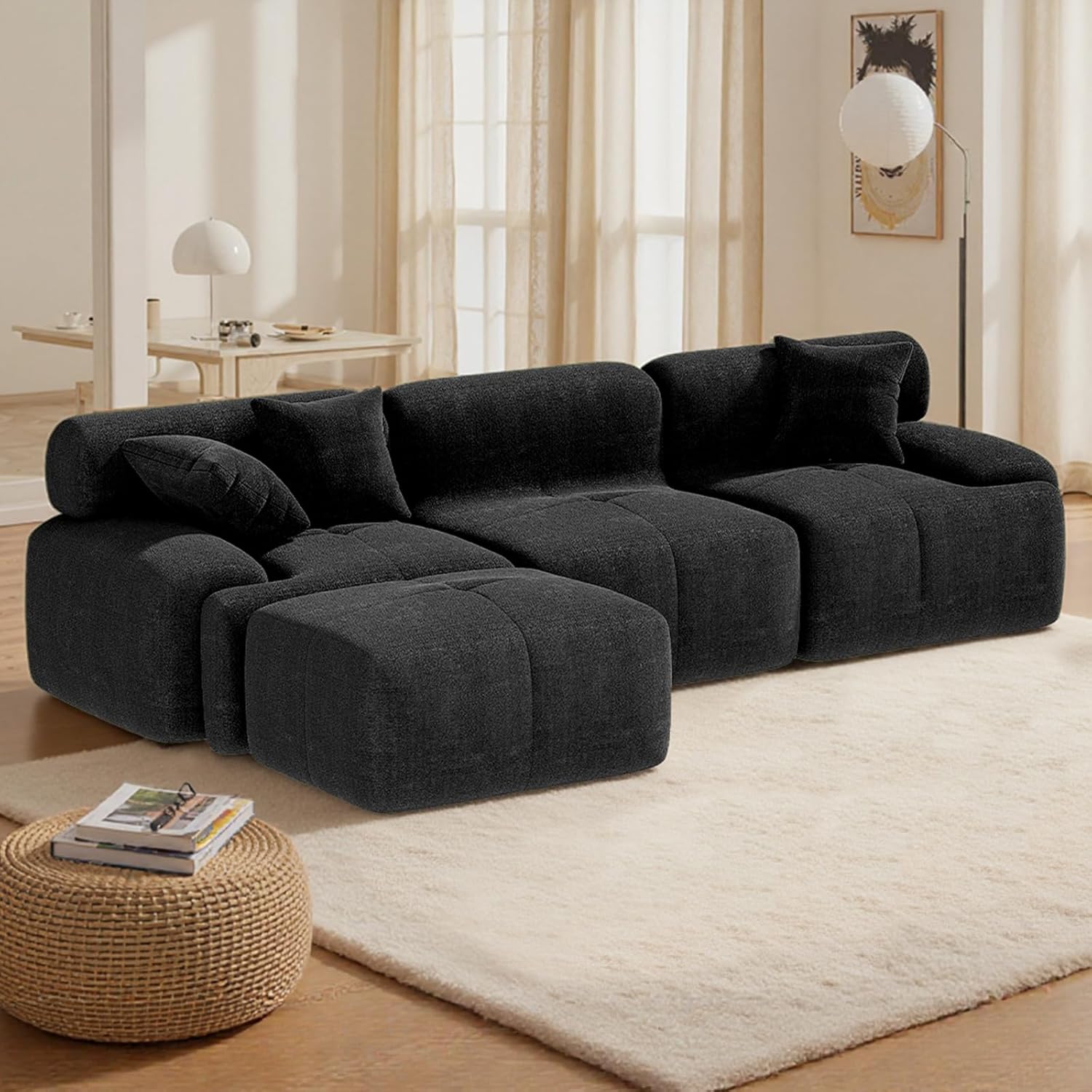 Amazon.com: texinpress Compressed Sofa Sectional Couch: 118" Modular L ...