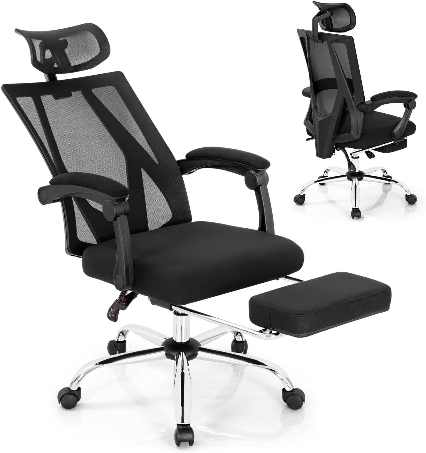 COSTWAY Mesh Office Chair, Ergonomic Swivel Computer Desk Chair with ...