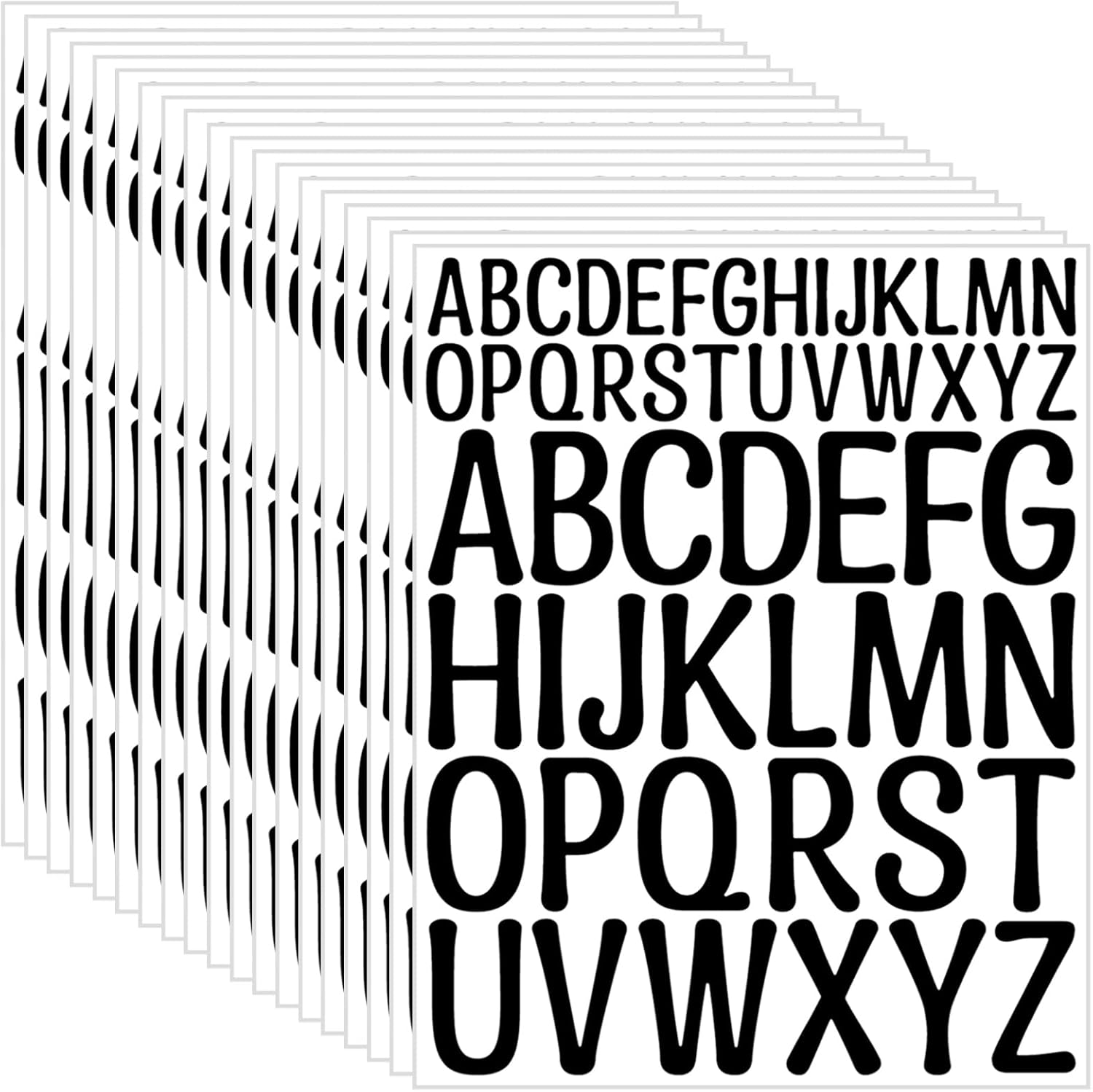 Amazon.com: 35 Sheet 1820 Pcs Black Letter Stickers, 2+1 Inch Big Font ...