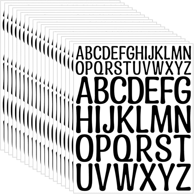 Amazon.com: 35 Sheet 1820 Pcs Black Letter Stickers, 2+1 Inch Big Font ...
