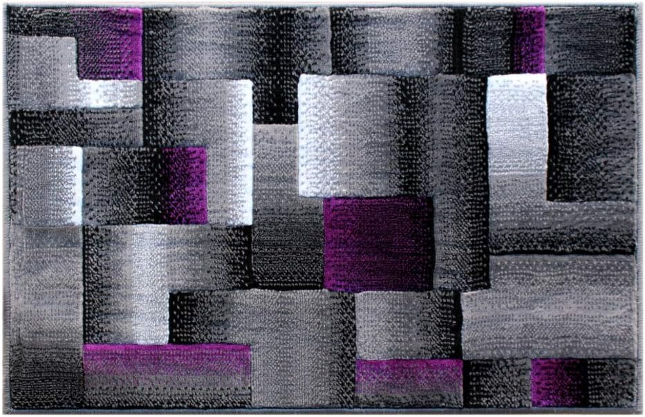 Amazon.com: Masada Rugs, Modern Contemporary Area Rug, Purple Grey ...
