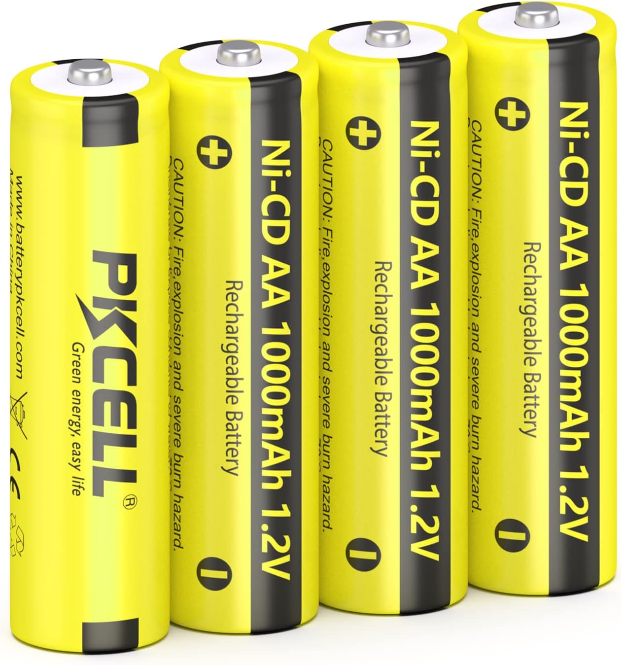 Amazon.com: PKCELL 4PC AA Rechargeable Battery NiCd AA 1000mAh 1.2V ...