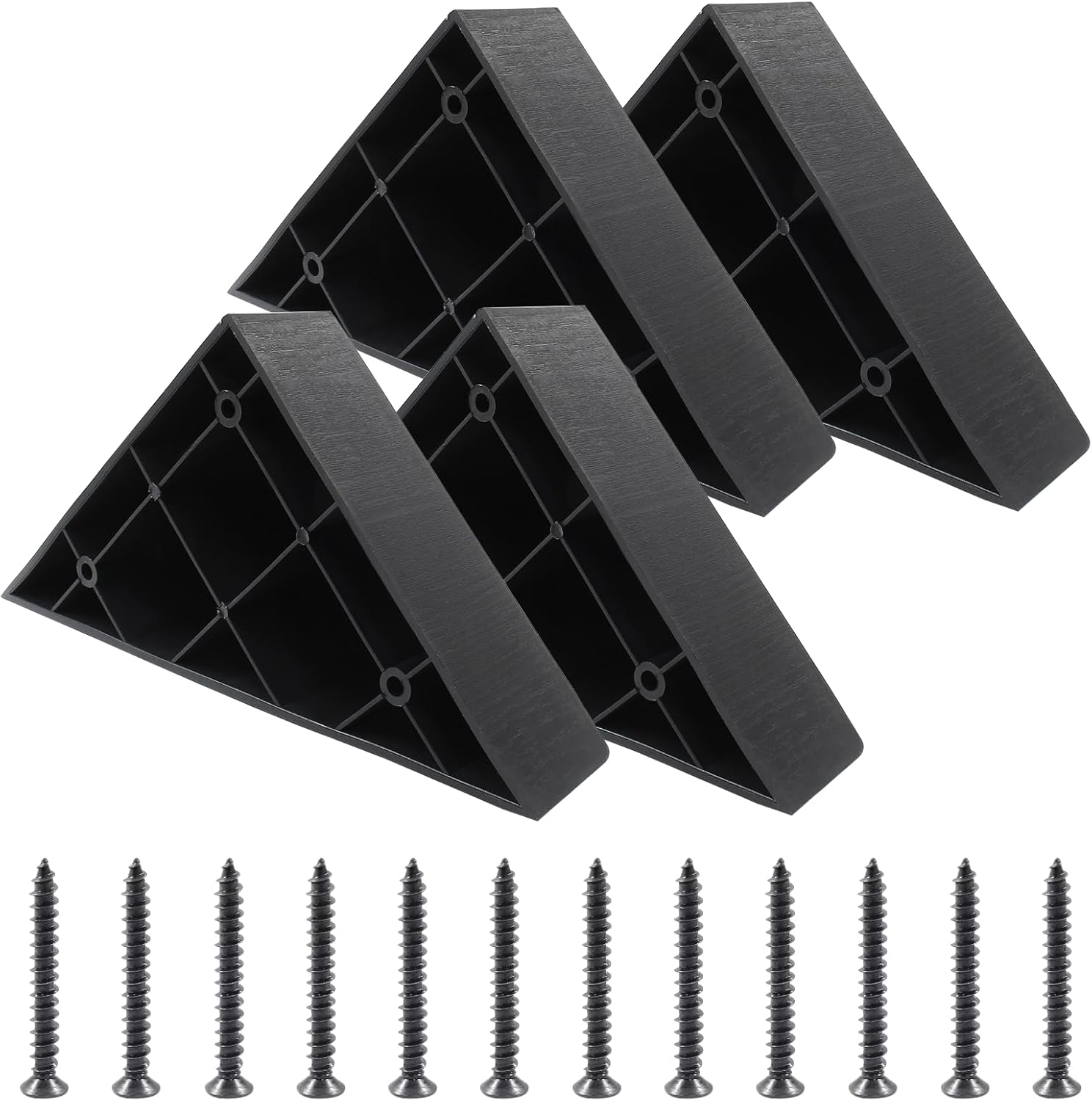 Amazon.com: Zorfeter Set of 4 Plastic Couch Legs, Triangle Black ...
