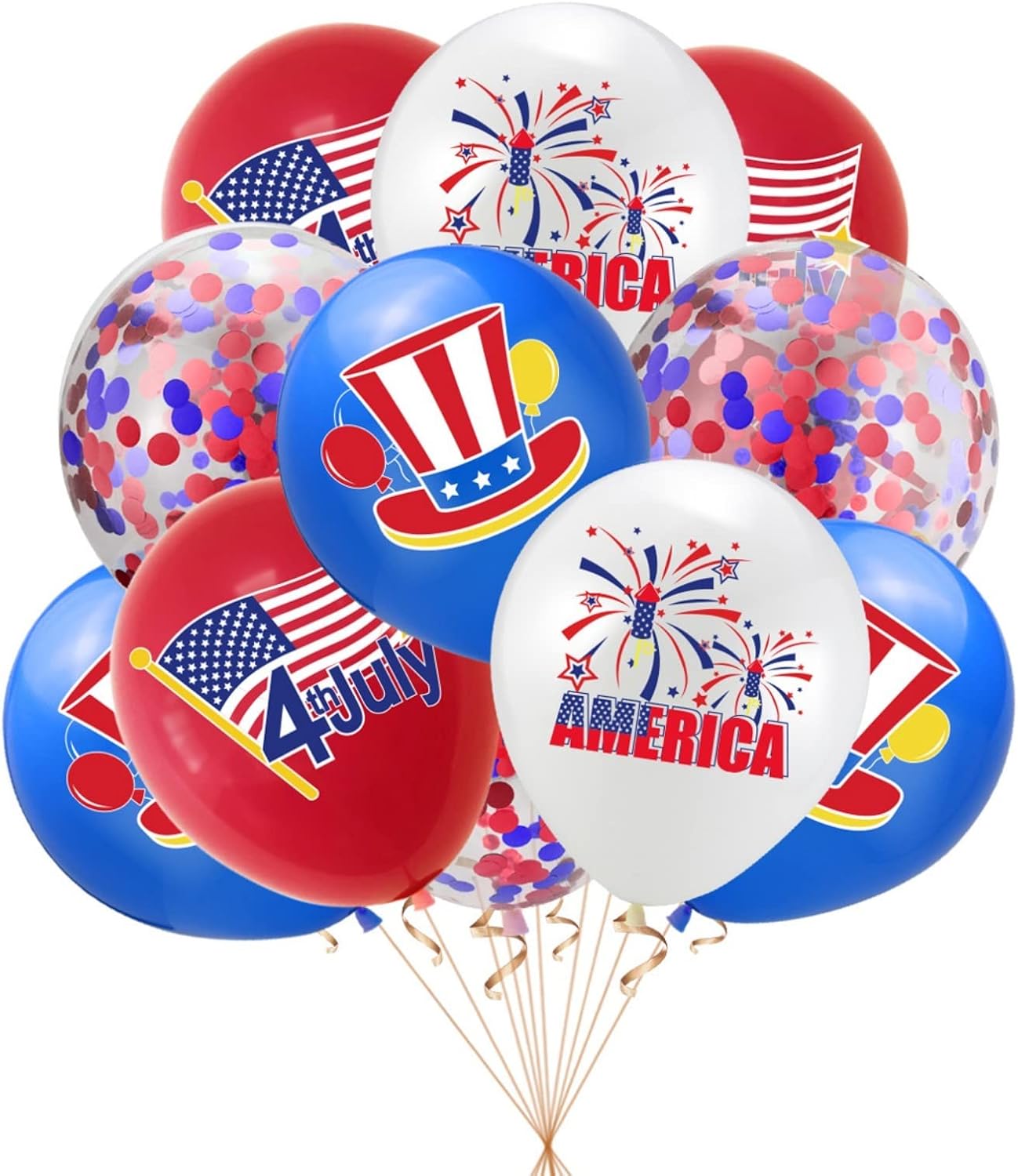Amazon.com: AVMBC 4th of July Balloons American Flag Balloons Red White ...