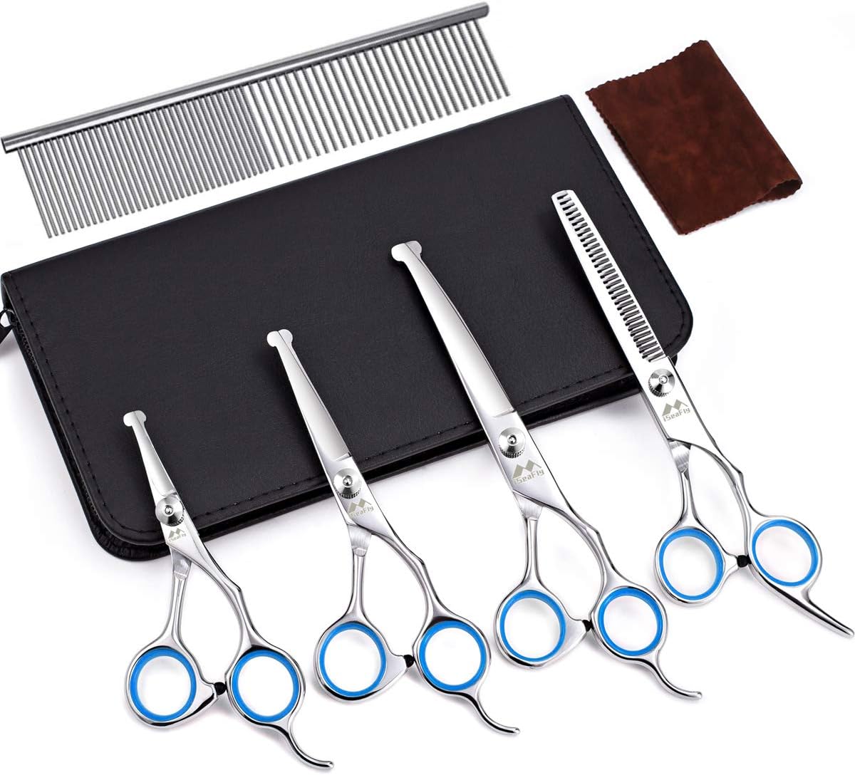 Amazon.com: Dog Scissors with Round Tip, Set of 5 Dog Grooming Kit ...