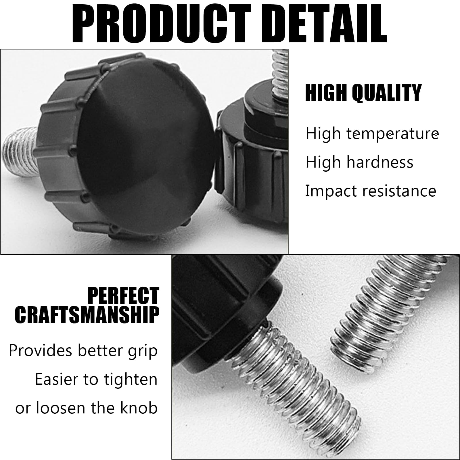 Mlok Screws 24-Pack M4 - Knurled Grip (10mm Carbon Steel) Thumb Screws