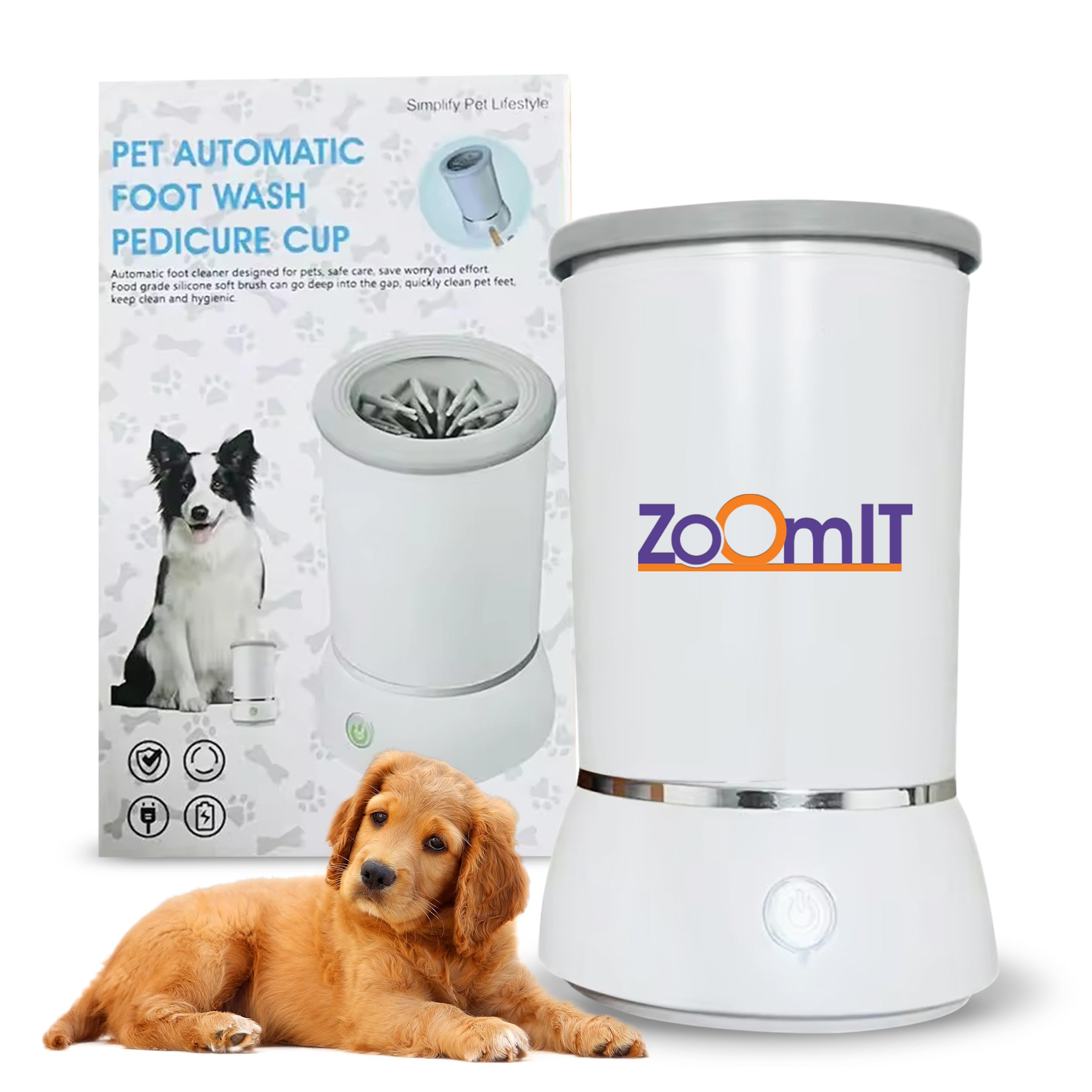Amazon.com : ZoomIT Electric Dog Paw Cleaner - Portable, Rechargeable ...