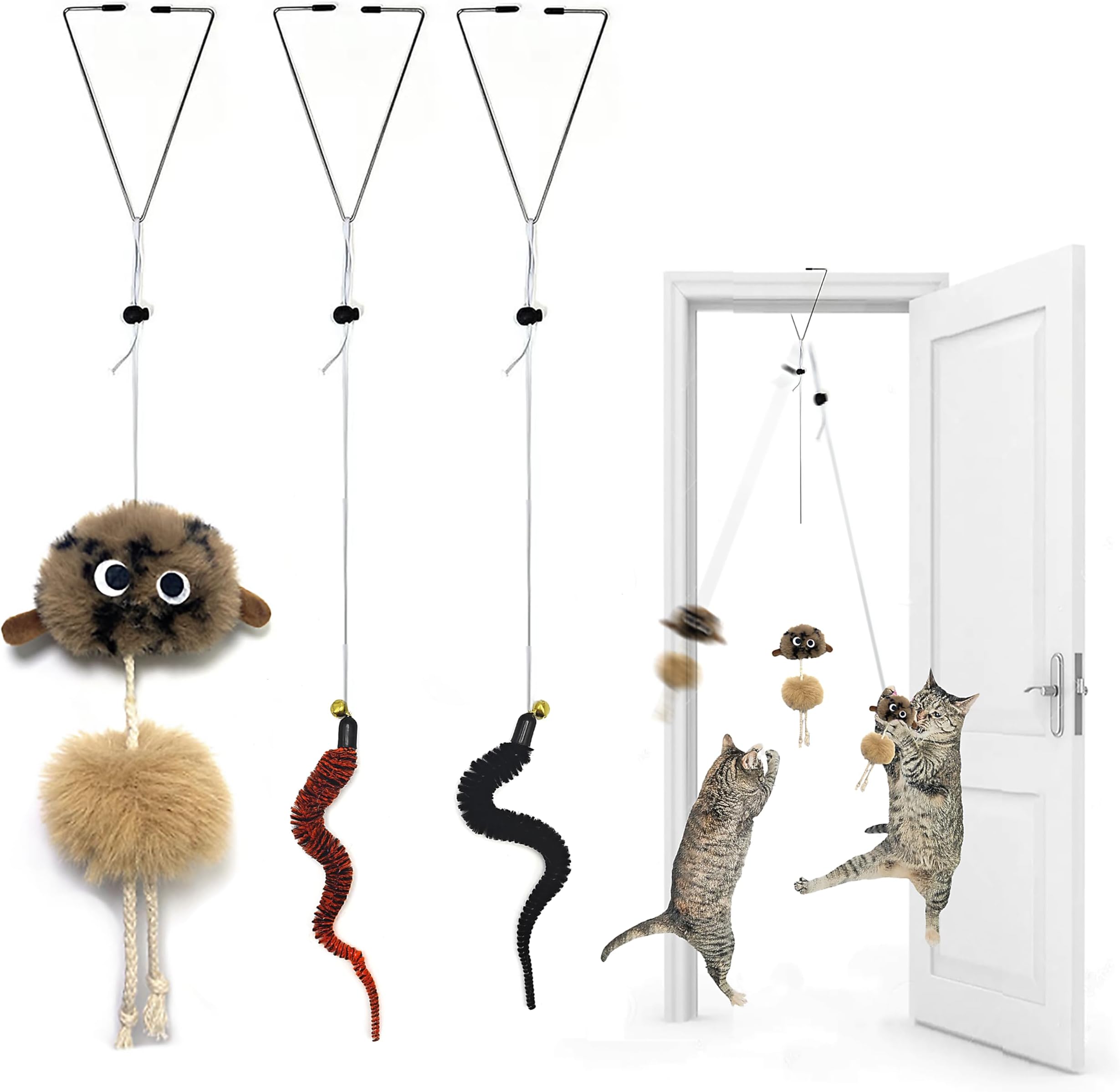 Amazon.com : URMYONLY Cat Toys for Indoor Cats,Interactive Door Hanging ...