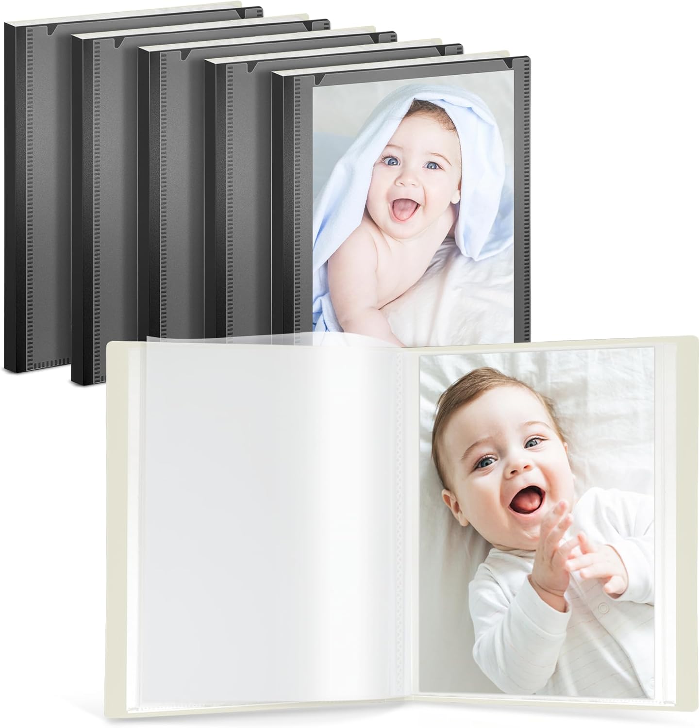 Amazon.com: CRANBURY Small Photo Album 4x6 (Black), 6-Pack 4 x 6 Photo Book, 24 Pockets Shows 48 ...