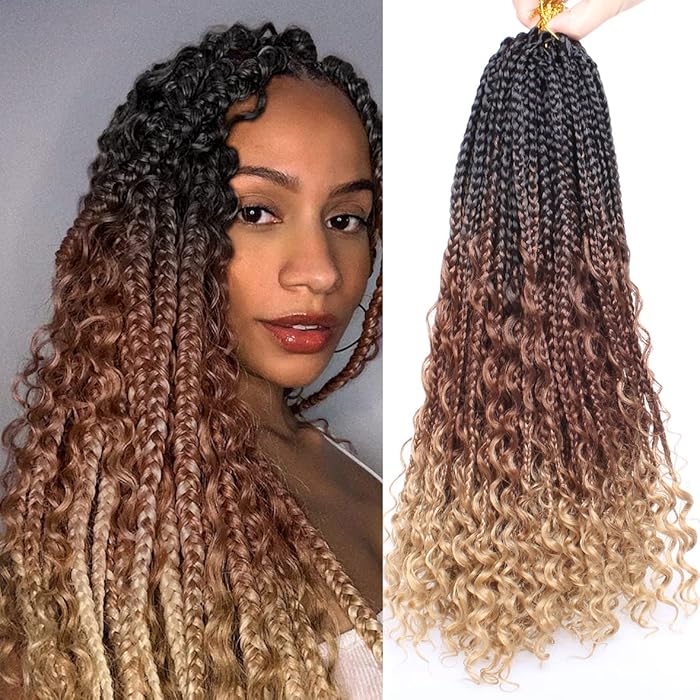 Buy Leeven 18 Inch Boho Box Braids Crochet Braiding Hair 8 Packs Pre ...