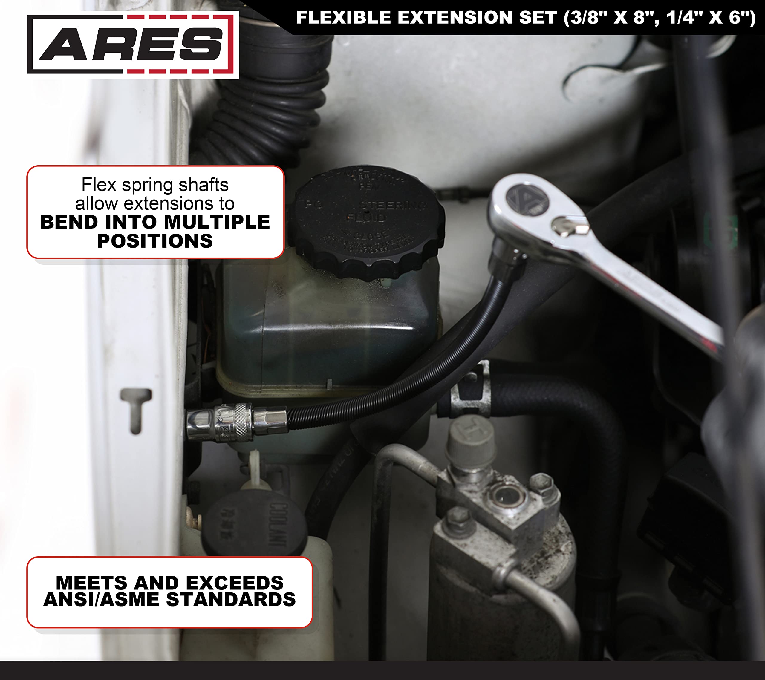 Snapklik.com : ARES 42071 2-Piece Flexible Socket Extension Set 1/4 ...