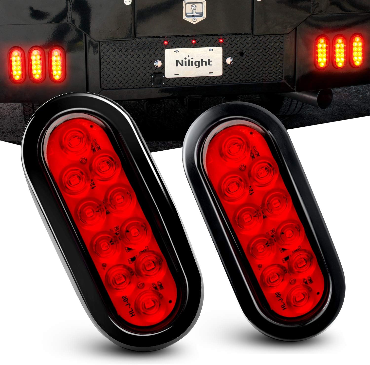 Amazon.com: 6 Inch DOT Approved Red Strobe Light for Trailer Tail - Oval Truck LED Warning ...