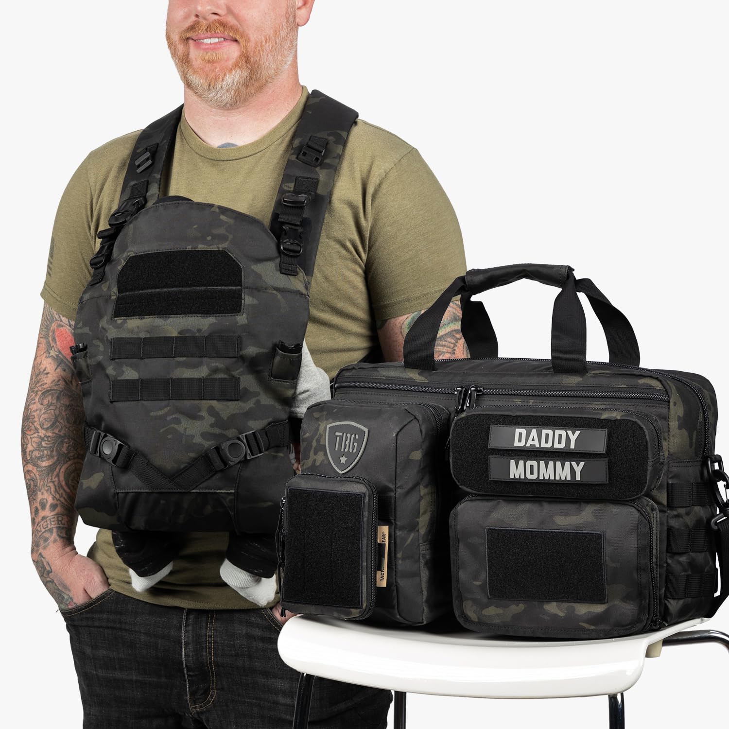 Amazon.com: Tactical Baby Gear Deuce Diaper Bag + Baby Carrier Bundle ...