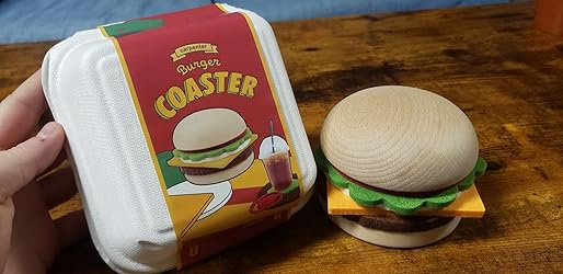 Amazon.com: Gourmet Burger Coaster Set - 5 Wool Felt Funny Coasters, 2 ...