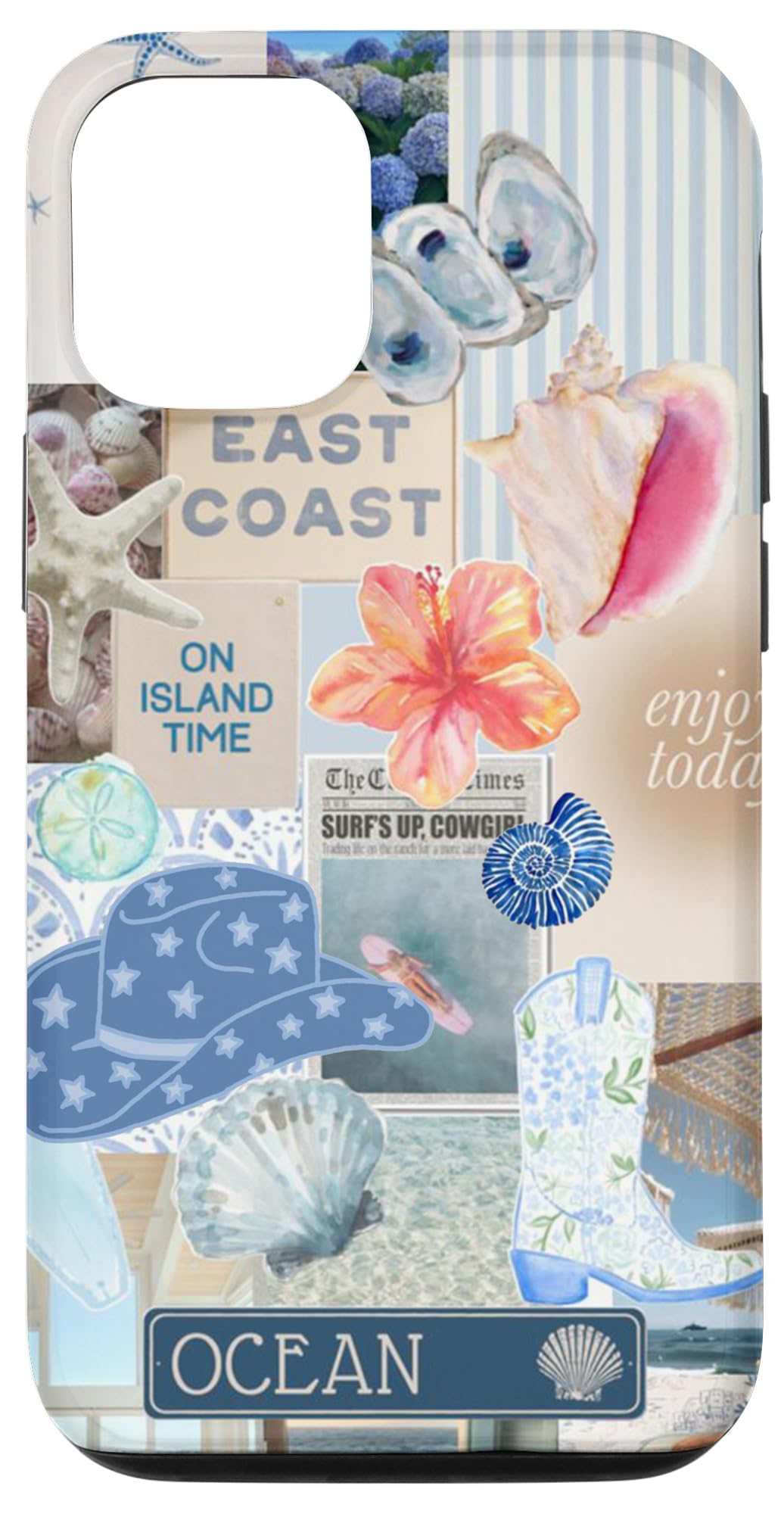 Amazon.com: iPhone 12/12 Pro Coastal Cowgirl Summer Beach Collage Sea ...
