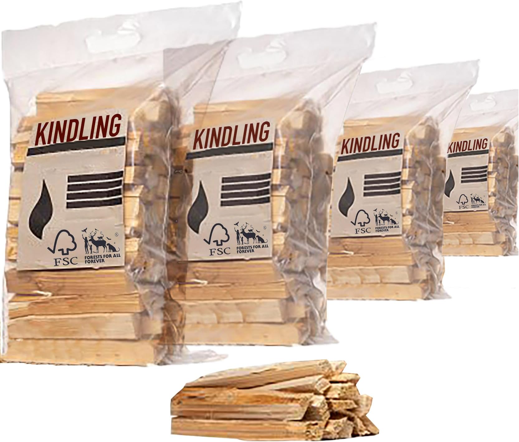 Kindling Wood X 2 Net Bag Kiln Dried Wood For Wood Burning Stoves, BBQ ...