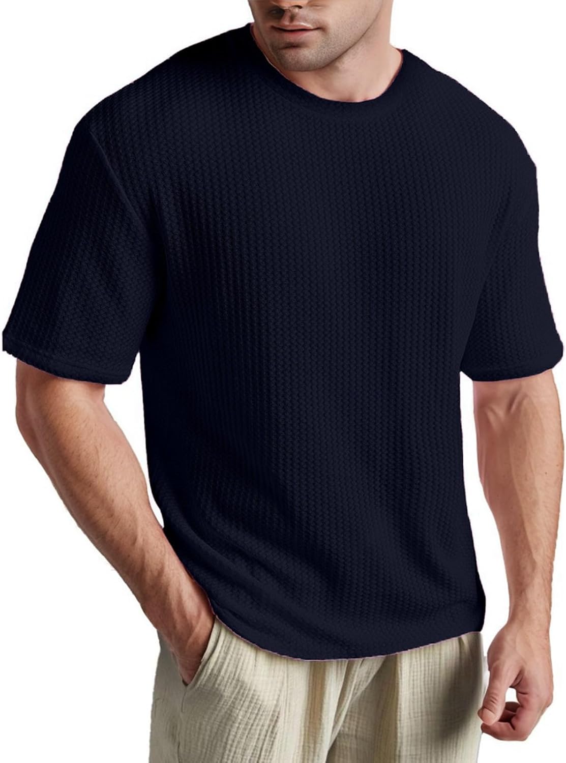 Summer T-Shirts for Men Short Sleeve Fitted Crewneck Casual Tops 2024 ...