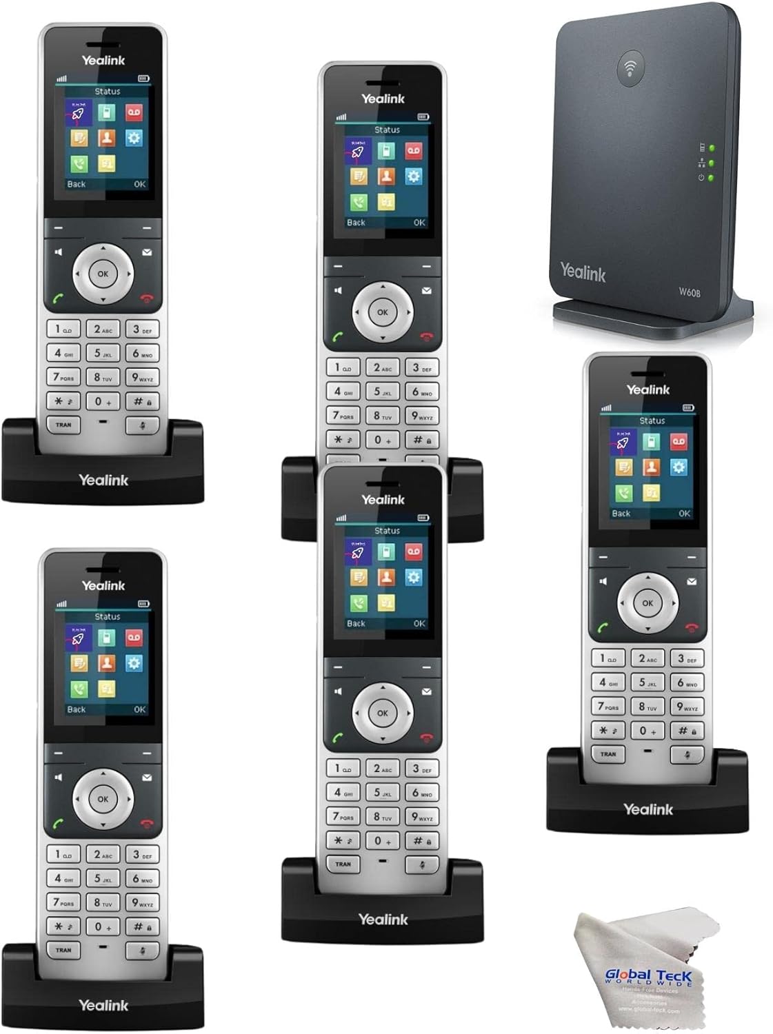 Yealink W56P Teléfono DECT inalámbrico y base | Incluye fuente de poder ...