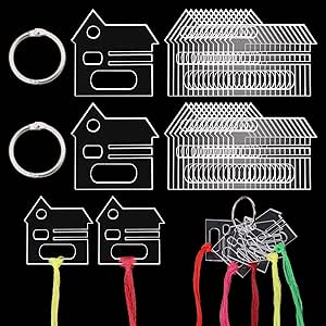 Amazon.com: GLOBLELAND 30Pcs Acrylic Thread Drops House Shape Clear ...