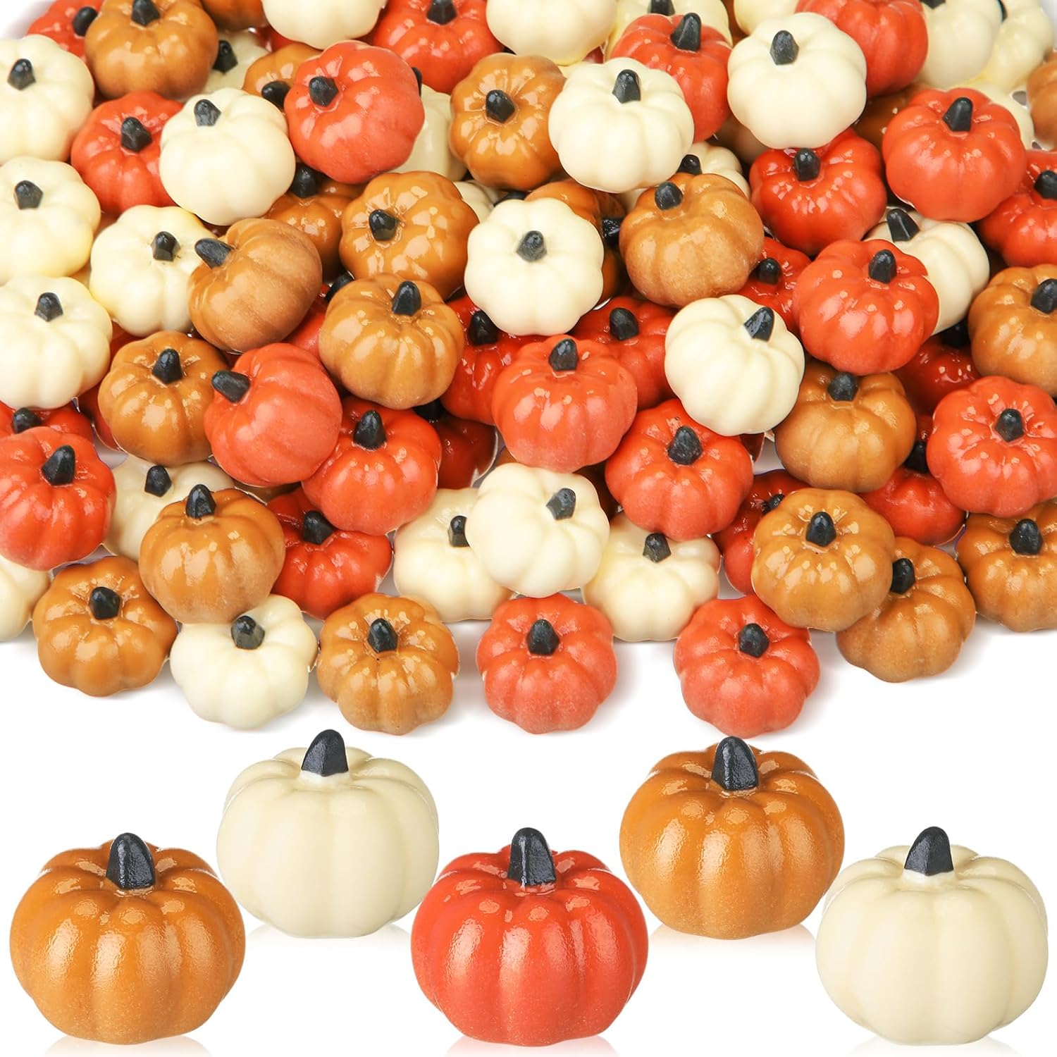 Amazon.com: Geelin 90 Pcs Thanksgiving Mini Pumpkin Resin Charms ...