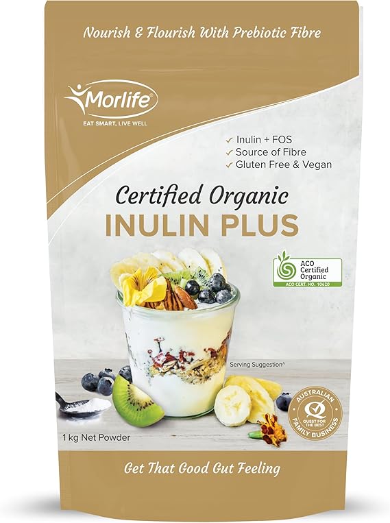 Morlife Inulin Plus 1KG, Certified Organic, Gluten Free, Inulin ...