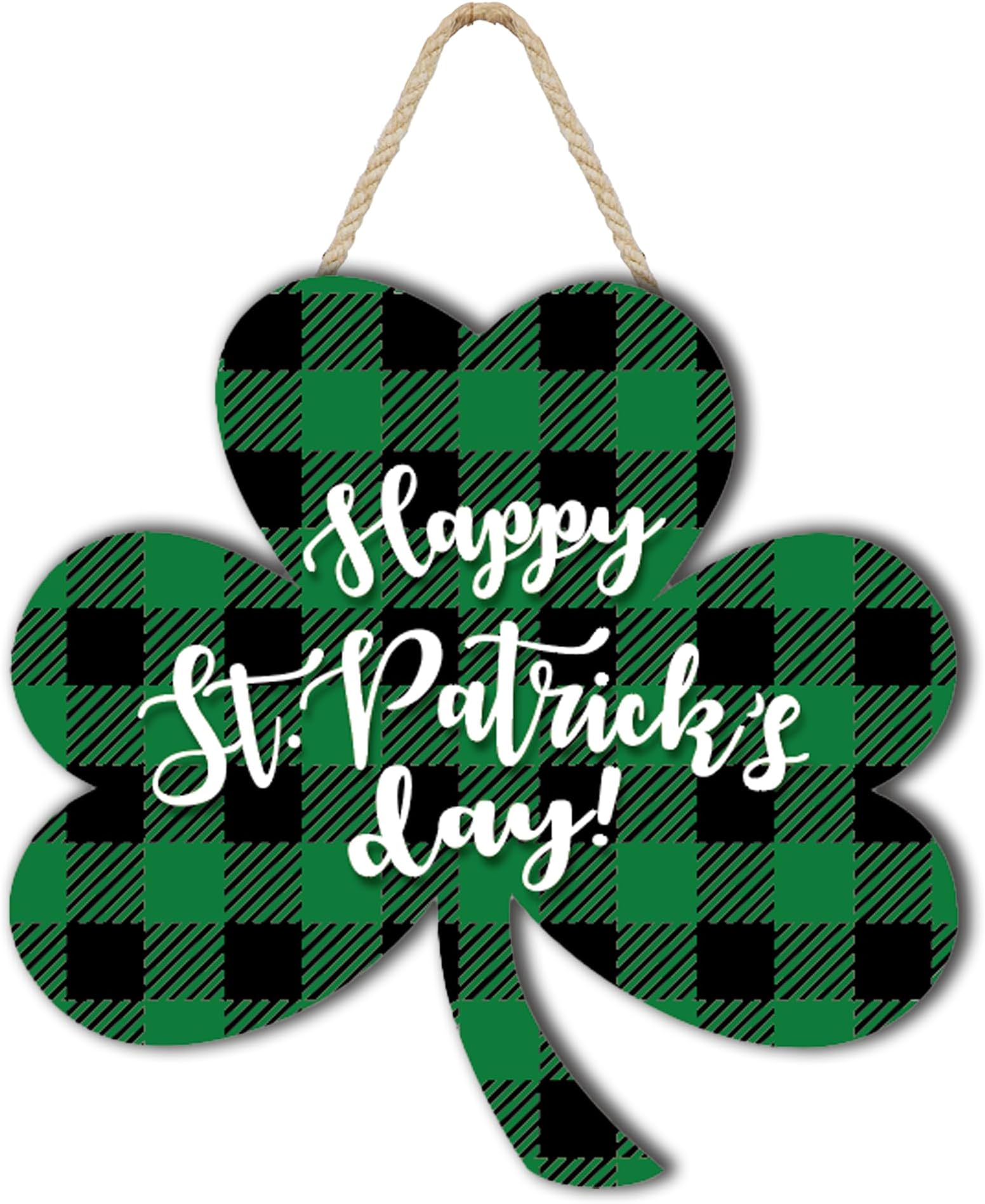 Amazon.com : SCYPRUTH Happy St Patrick Day Wooden Sign Green Buffalo ...