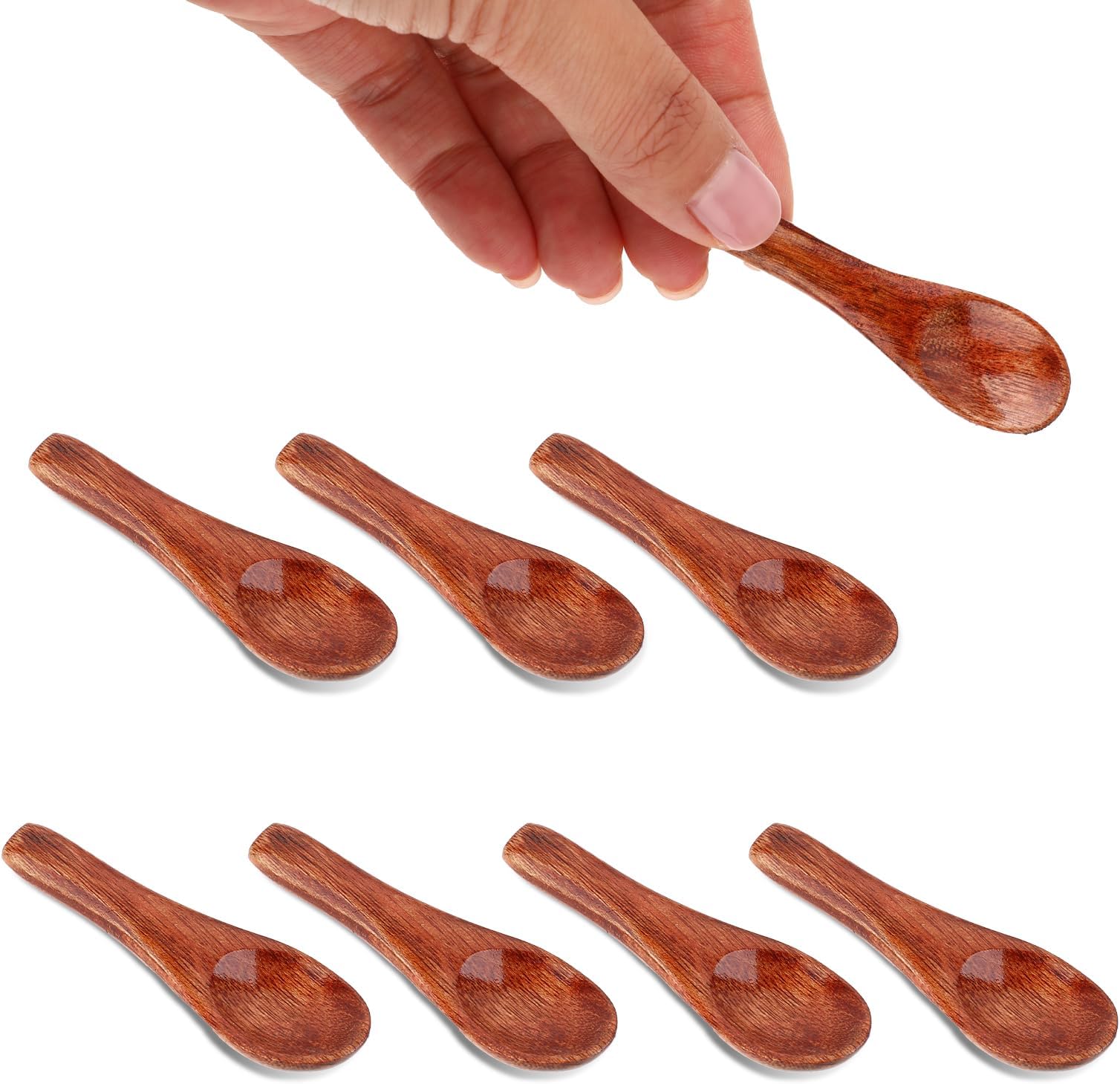 Amazon.com: Small Wooden Spoons, 8 Pcs 2.3 Inch Brown Handmade Mini ...