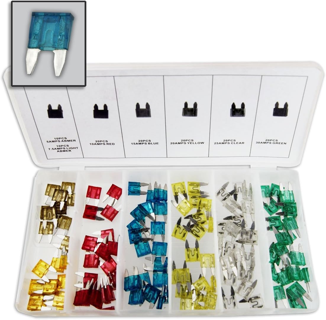 120-Piece Mini Auto Blade Fuse Shop Assortment - 6 Sizes - Amazon.com