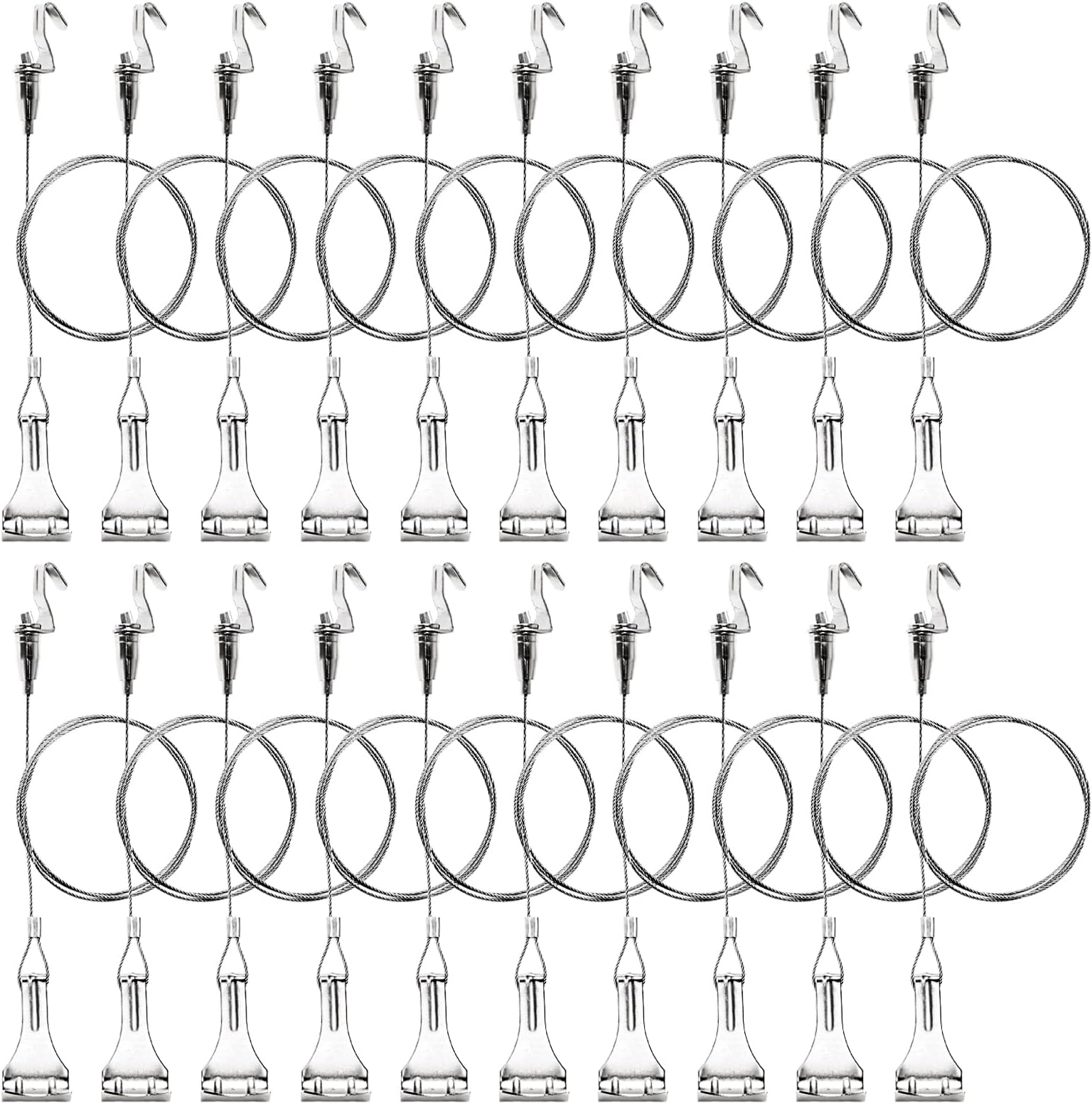 Supkiir 14 Pack Picture Rail Hanging Kit, Sturdy Stainless Steel ...