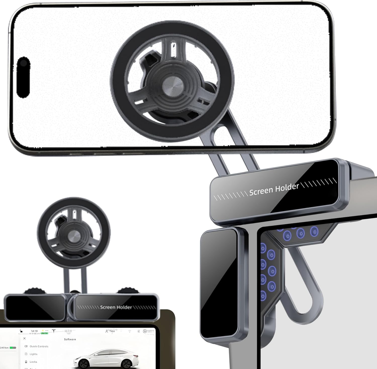 Amazon.com: CRIENTEN Tesla Phone Mount for Model 3/Y, Strong Magnetic ...