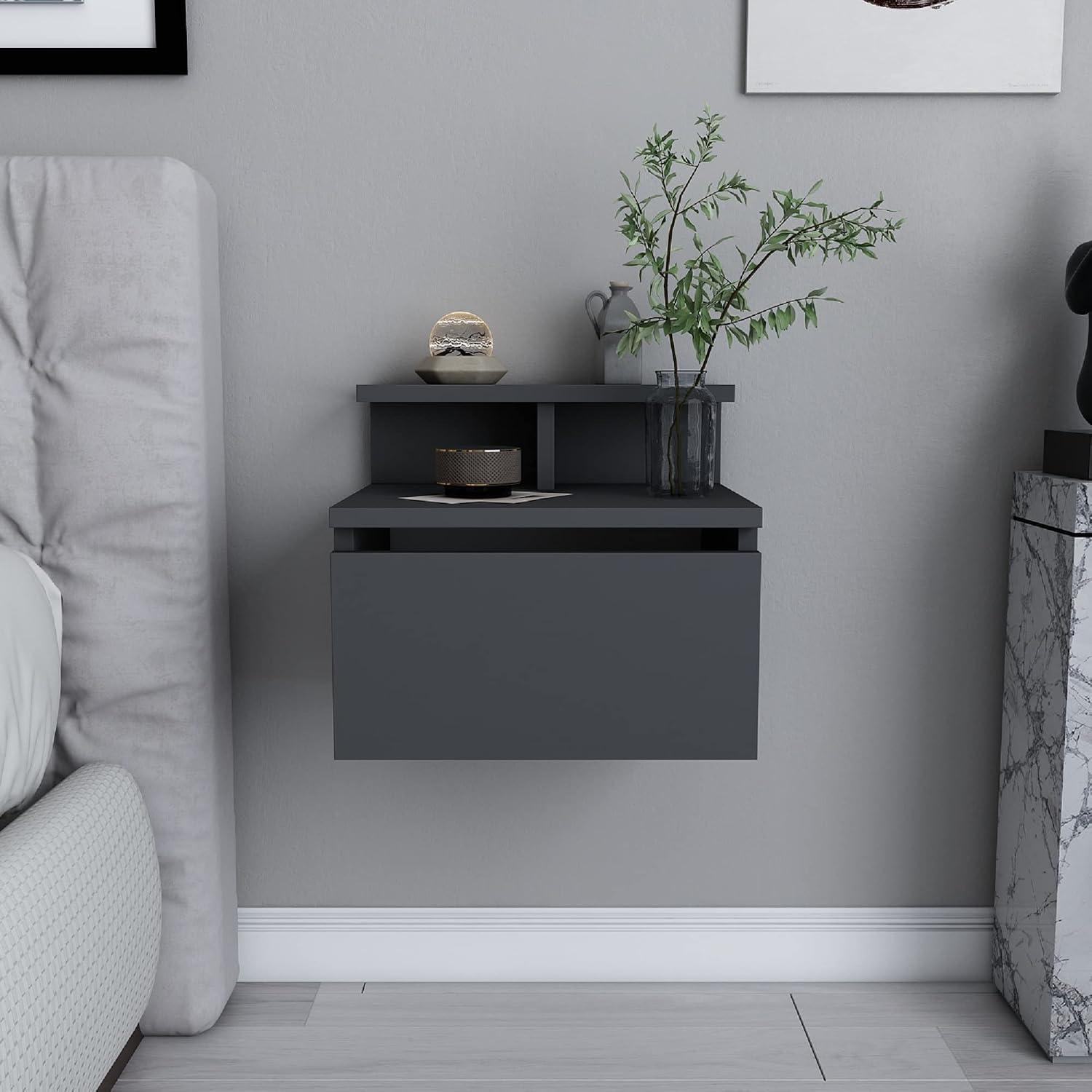 Amazon.com: Bosfori Alice Floating Nightstand, Wall-Mounted Nightstand ...