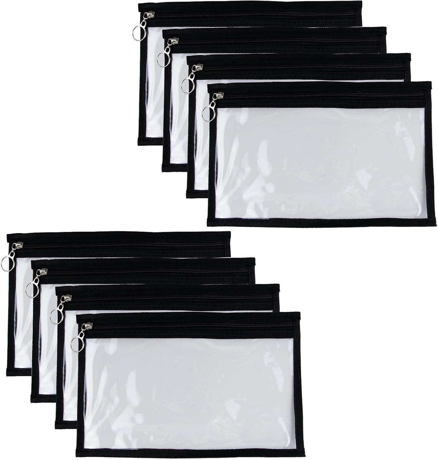 Amazon.com: 8 PCS Clear Zipper Pouches Multipurpose Plastic PVC ...