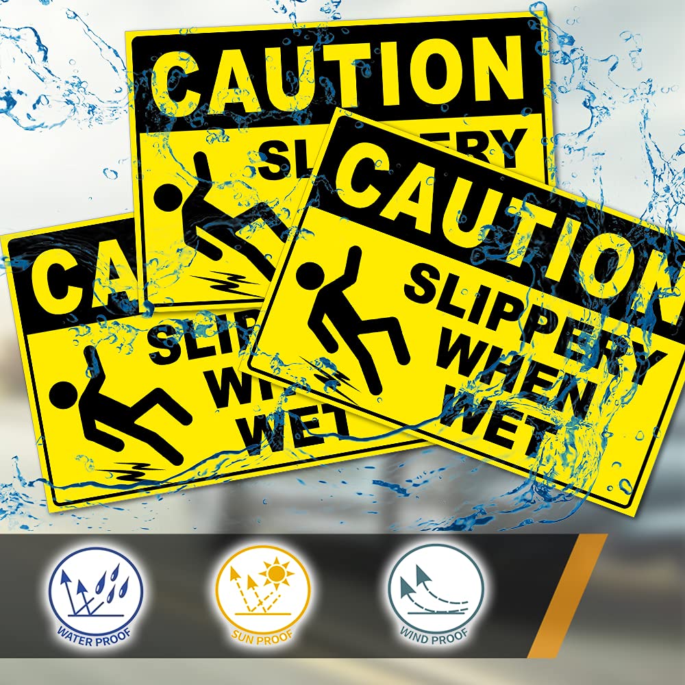 Slippery When Wet Sign Decals - Caution Wet Floor Sign - Vinyl Caution ...