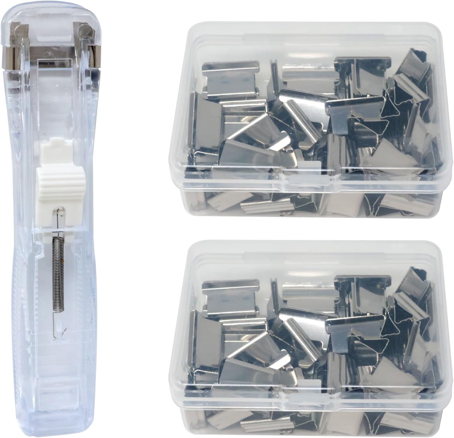 Amazon.com : yueton 1 Clear Push Clip with 100 Metal Clips Punchless ...