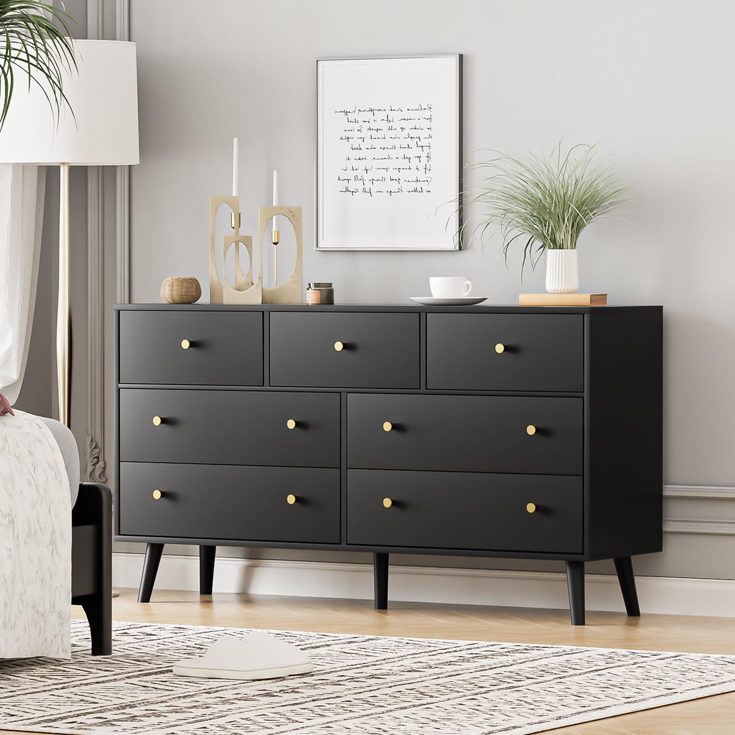 Amazon.com: Wananlanen 7 Drawers Dresser for Bedroom, 55'' Dressers ...