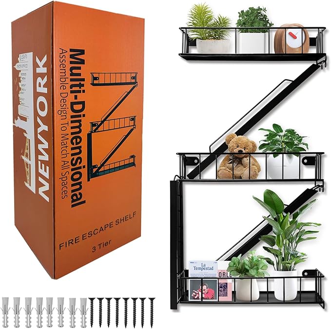 Amazon.com: BEKIKAIPING Fire Escape Shelf Wall Floating Shelves New ...
