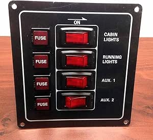 Amazon.com: Marine Boat Black Aluminum Switch Panel IP65 12V ...