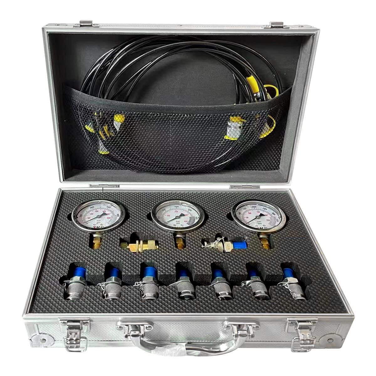 Hydraulic Pressure Test Kit for Excavator Construction with 3 Test ...