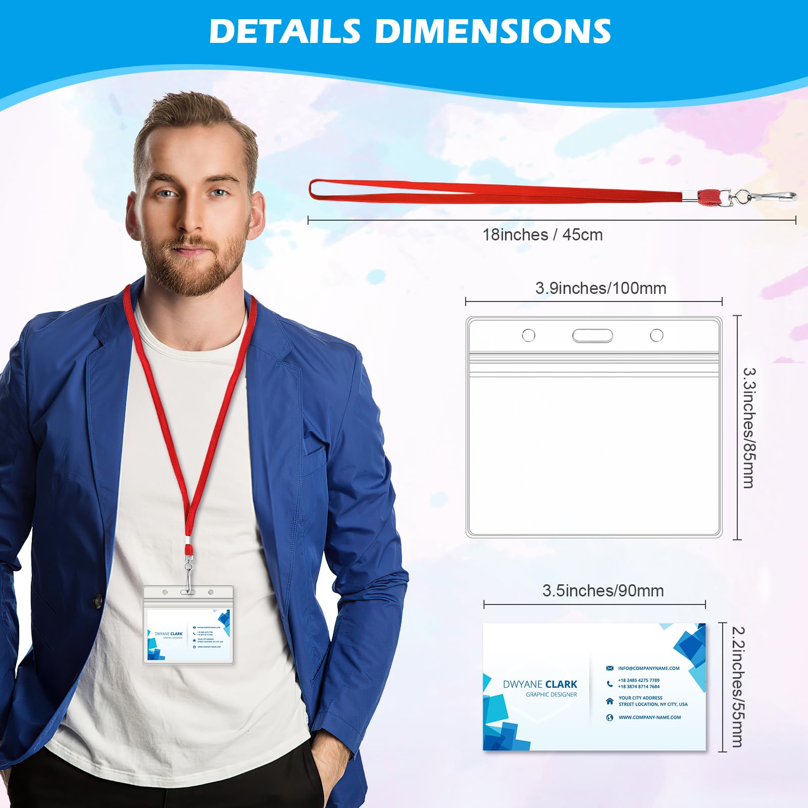 Snapklik.com : Clear Plastic Horizontal Name Tags Badge ID Card Holders ...