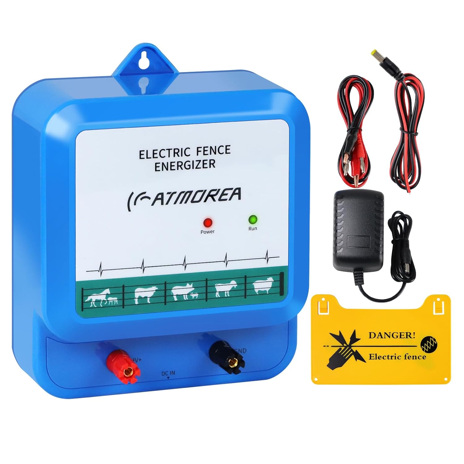 Amazon.com: ATMOREA Electric Fence Charger - Multi-Powered, 4.5 Joules ...