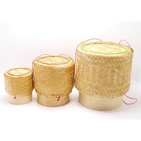 Amazon.com | Sticky Rice Basket -Kratip Size 3 Inches (Pack of 4 ...