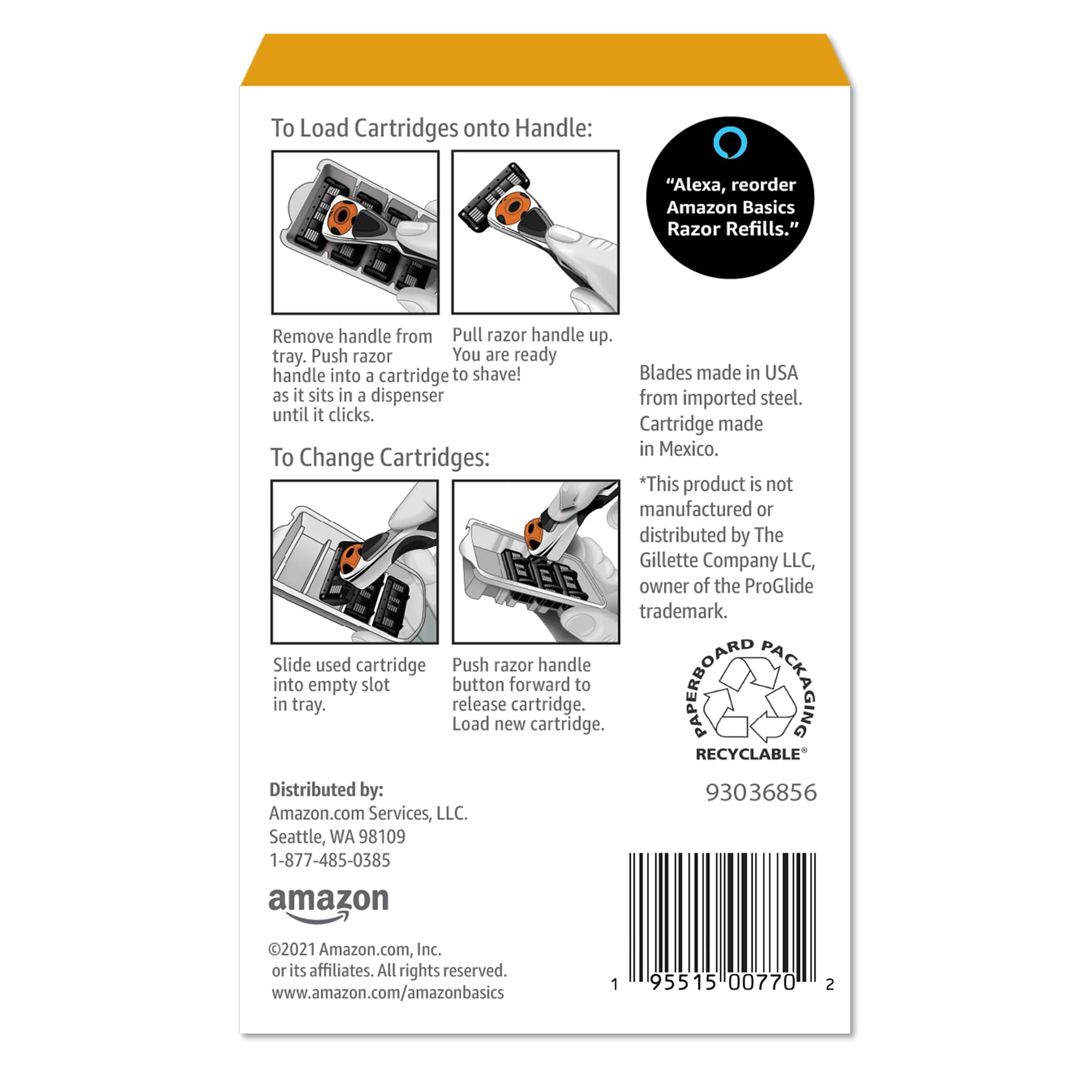 Snapklik.com : Basics 5-Blade MotionSphere Razor Refills For Men