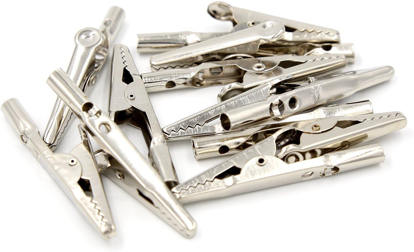 URBEST 100Pcs Silver Tone Metal Alligator Clip Crocodile Clamps ...