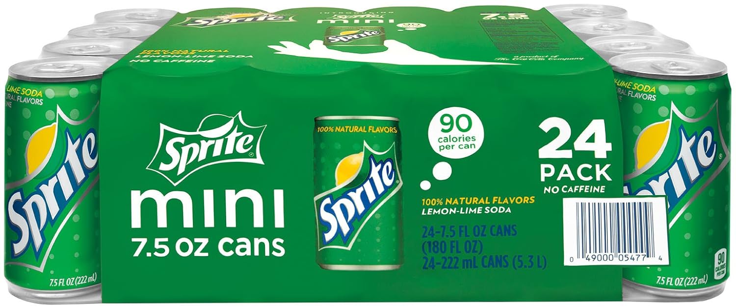 Amazon.com : Sprite Lemon-Lime Mini-Cans, 7.5 fl oz (Pack of 24, No ...