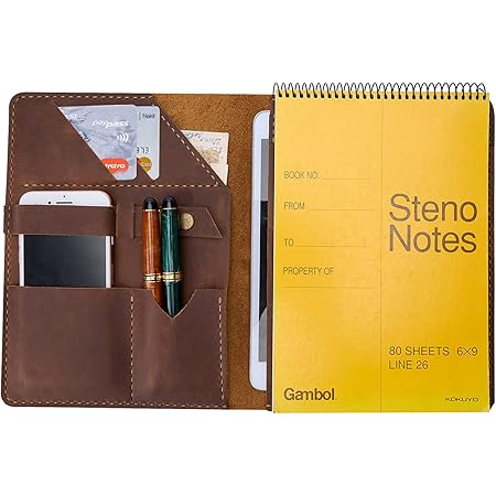 Amazon.com : Leather Cover for 6"x9" Steno Notebook, Leather Folio ...